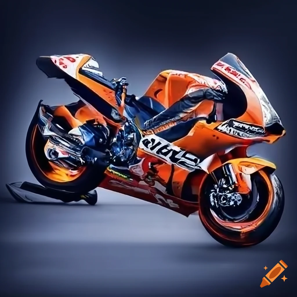 Illustration of motorcycle racers in MotoGP on Craiyon