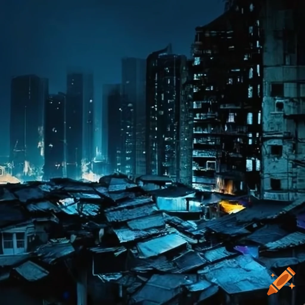 Sci-fi slum top view on Craiyon