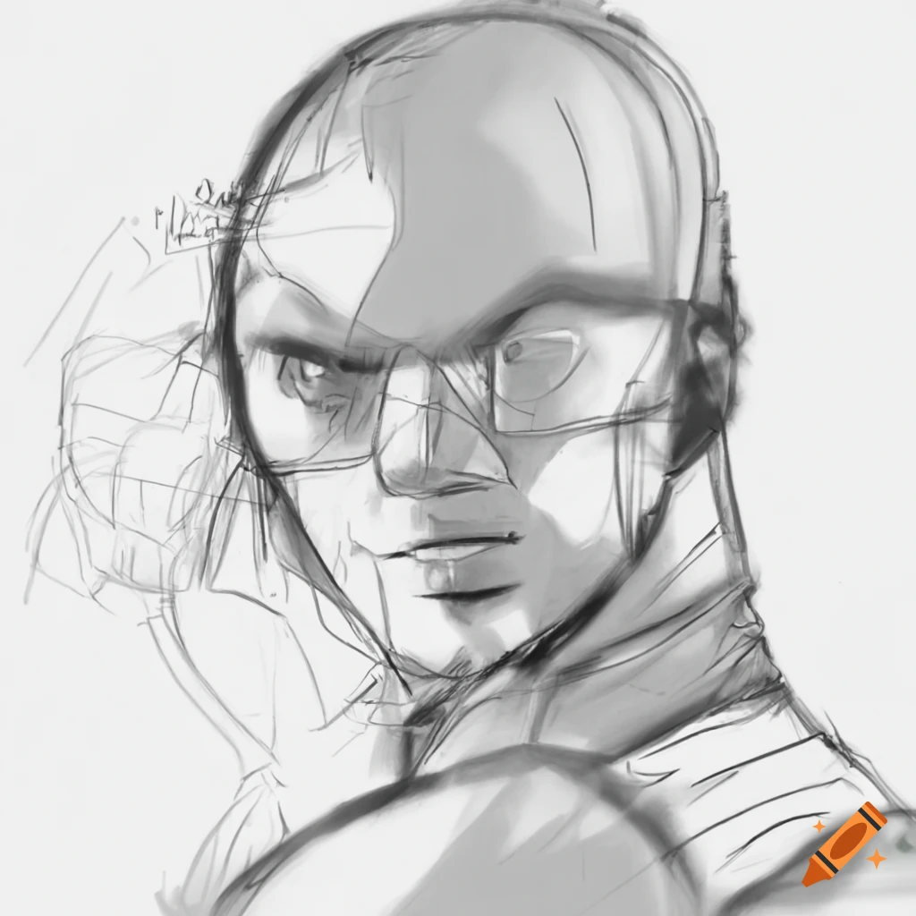 Pencil sketch of a gi joe character on Craiyon