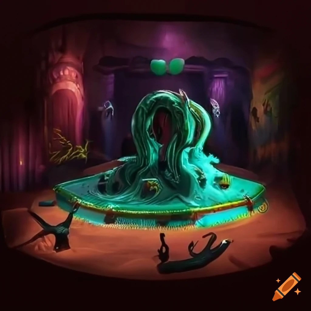 Fixed track monster sanctuary ride in an amusement park