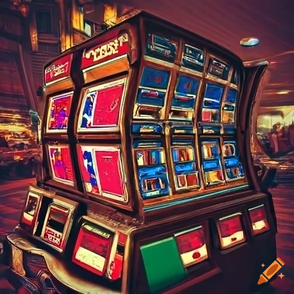 Floating slot machines in water on Craiyon