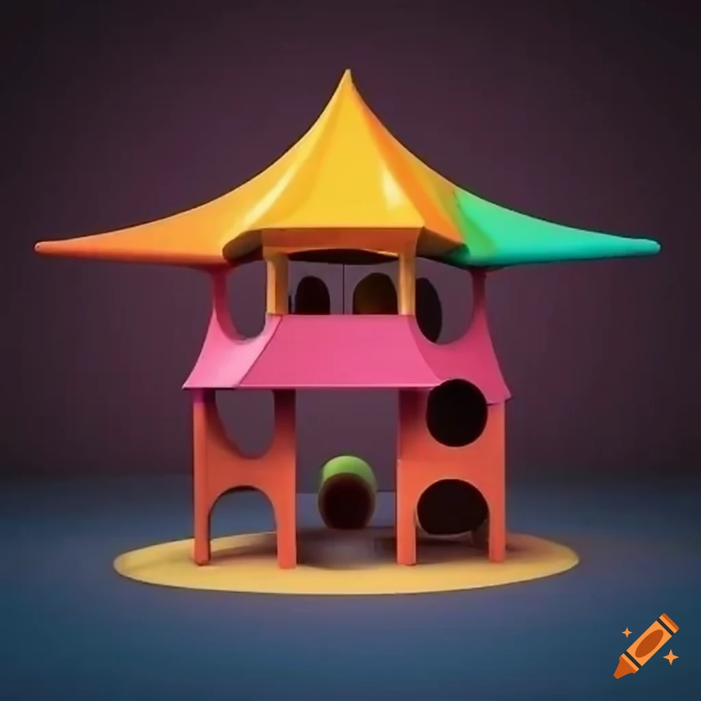 A whimsical dog house on Craiyon