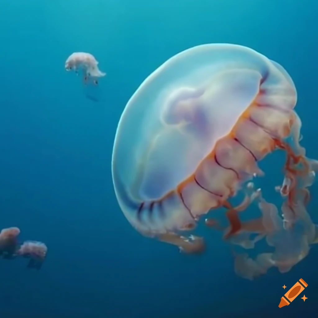 Graceful jellyfish in the ocean on Craiyon