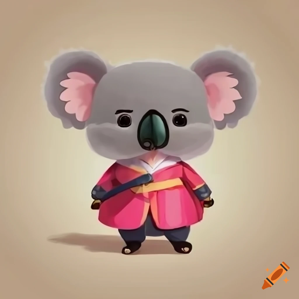 Cartoon koala wearing a korean hanbok on Craiyon