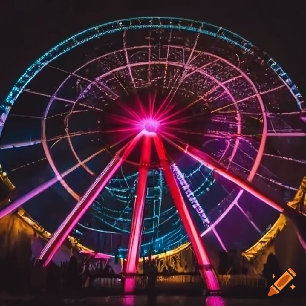 Interior of a space-themed amusement park on Craiyon