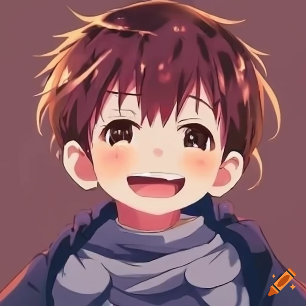 Adorable anime kid with a unique smile on Craiyon