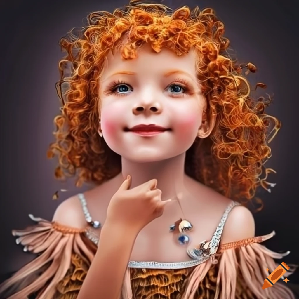 Colorful illustration of smiling ginger-haired girls on Craiyon