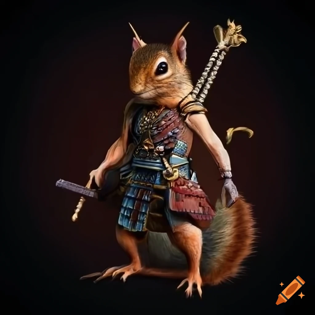 Image of an ancient squirrel armor made of acorns on Craiyon