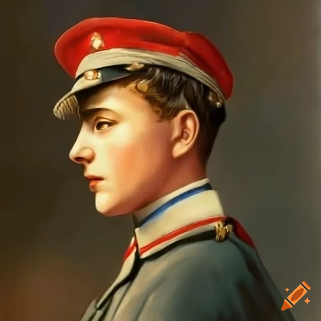 Portrait of a young french lieutenant in the 1930s