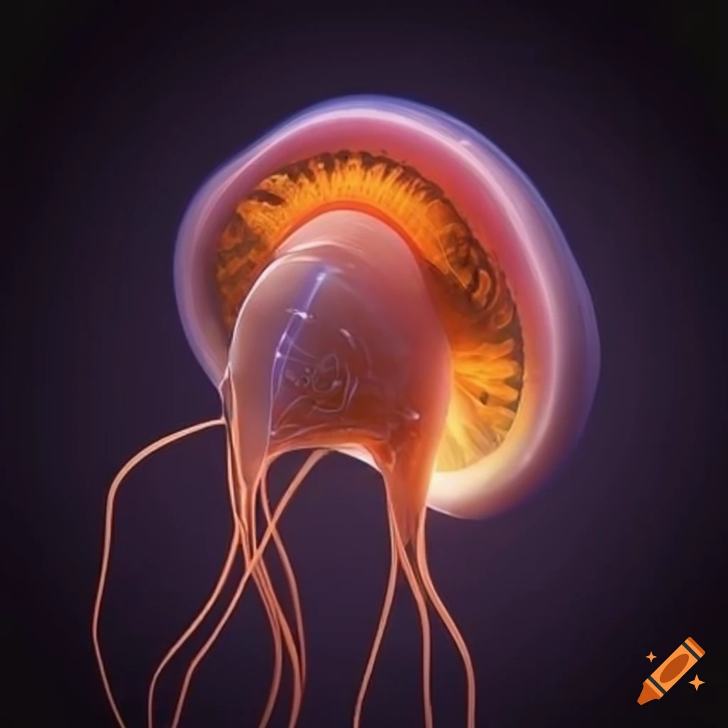 Transparent parasitic creature with gelatinous body and long arms on ...