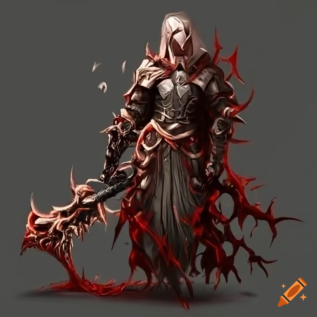 Fantasy armored dragon knight with fiery blue-green background on Craiyon