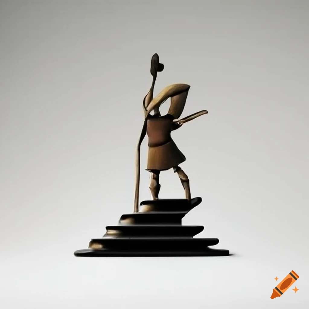 Metal sculpture of zelda game character on Craiyon