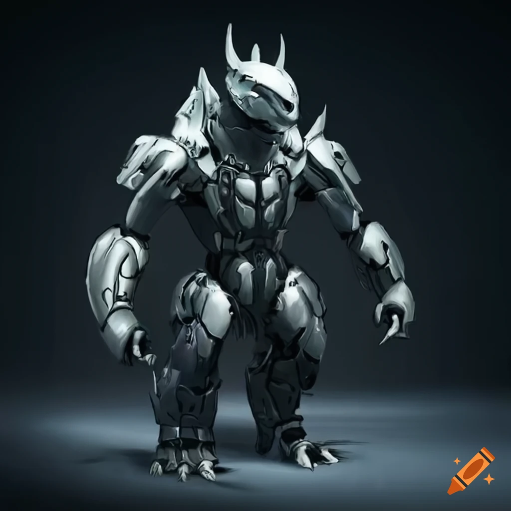 Cybernetic vampire lord in hulking mech armor on Craiyon