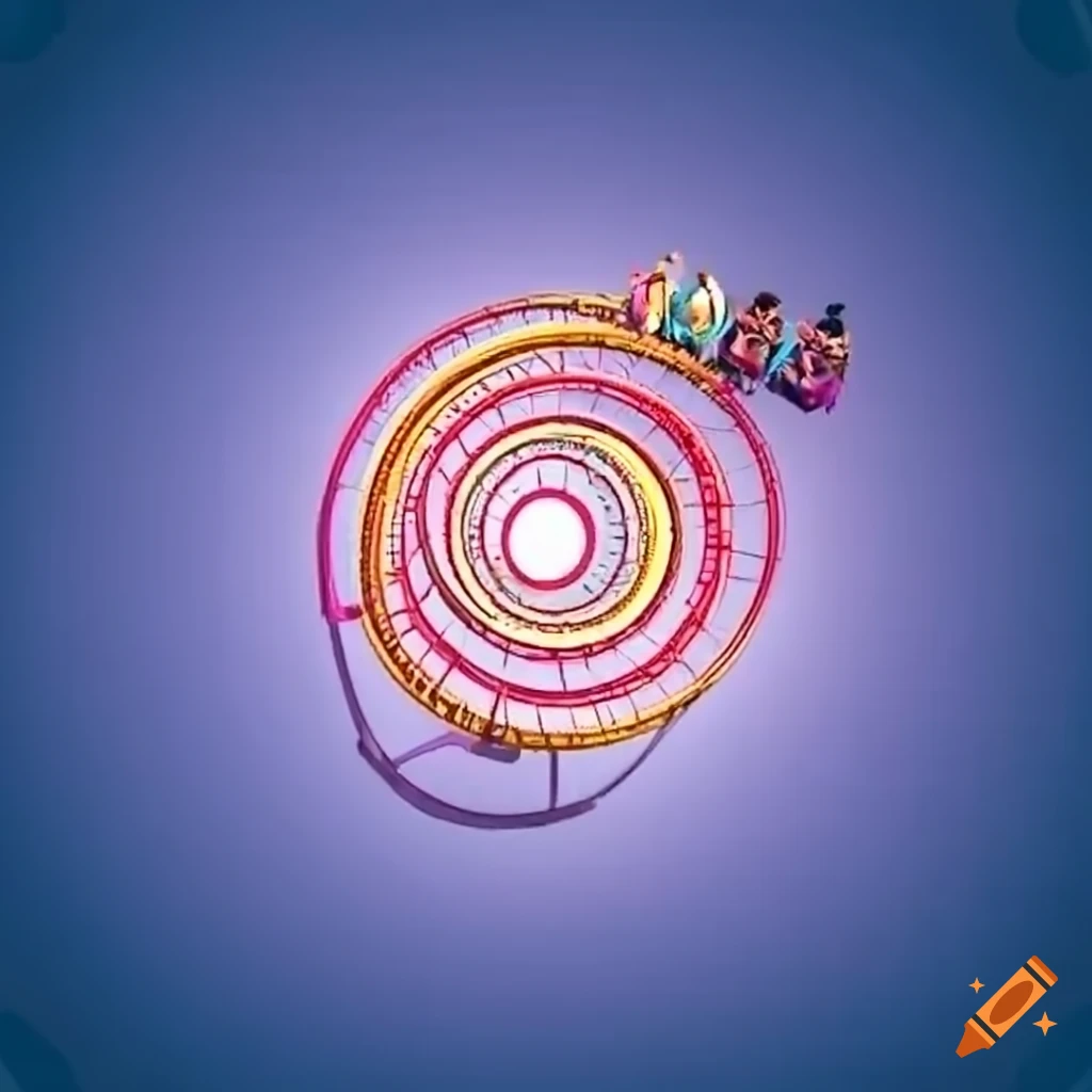 Blueprint of a roller coaster design on Craiyon