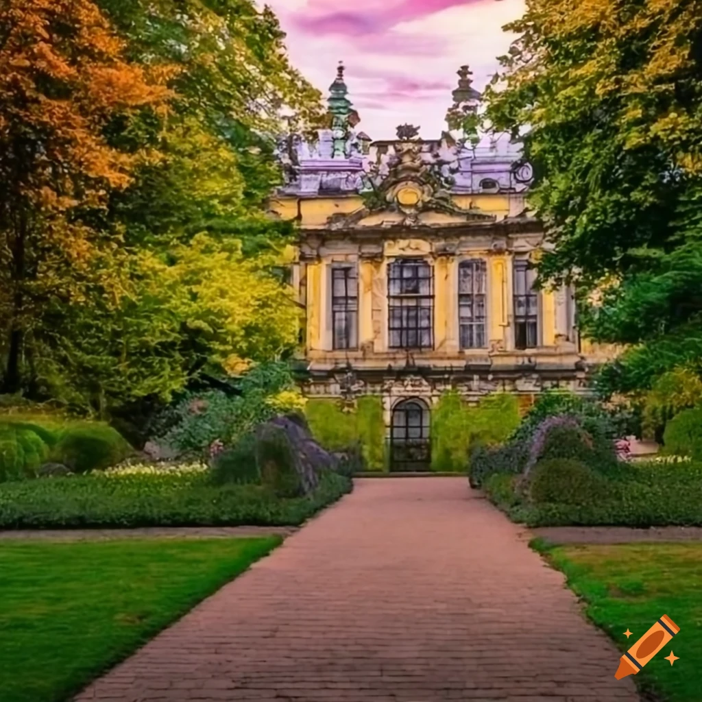 Rococo garden house with crystal windows on Craiyon