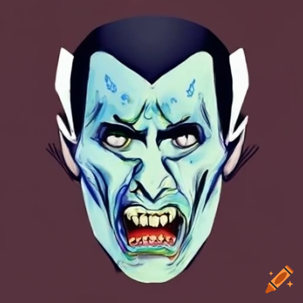 Front view of a modern dracula mask