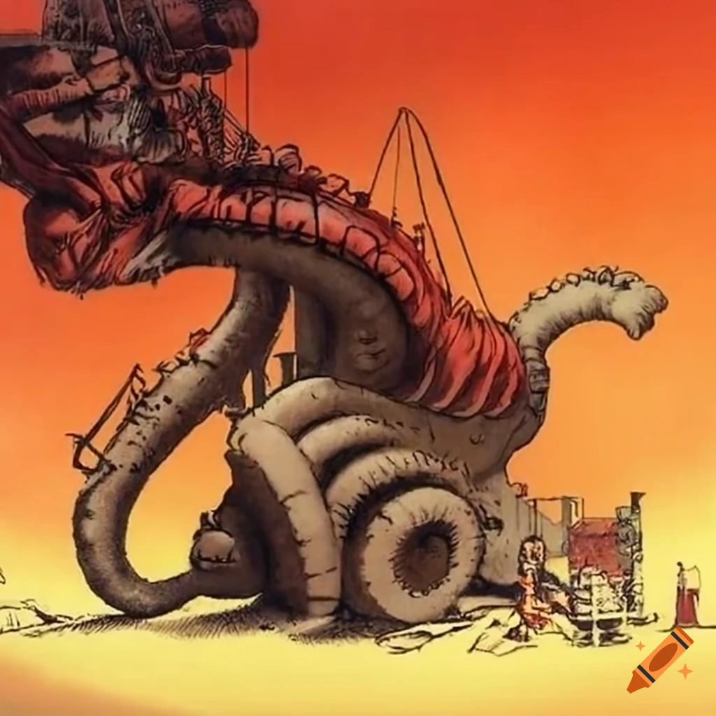 Illustration of a demolition vehicle with hydra shape