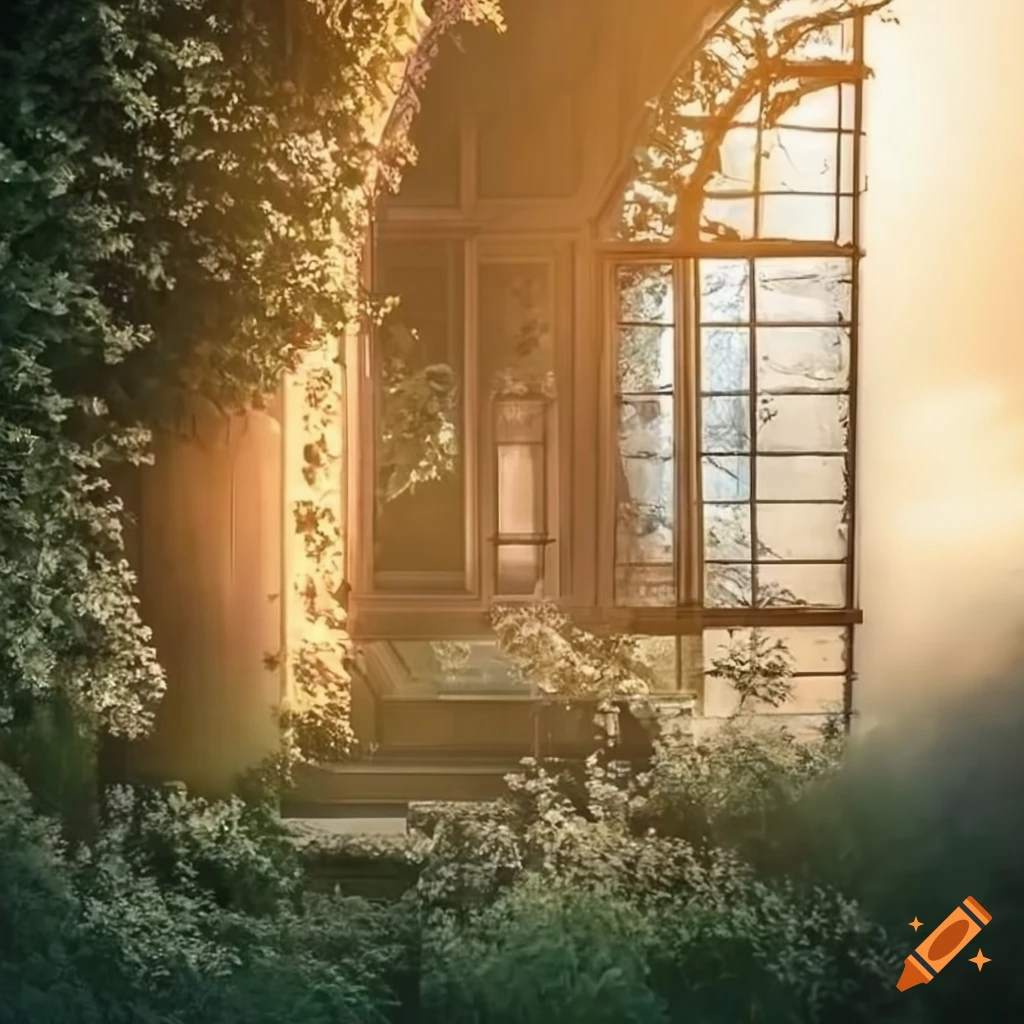 Autumn view through a wooden window on Craiyon