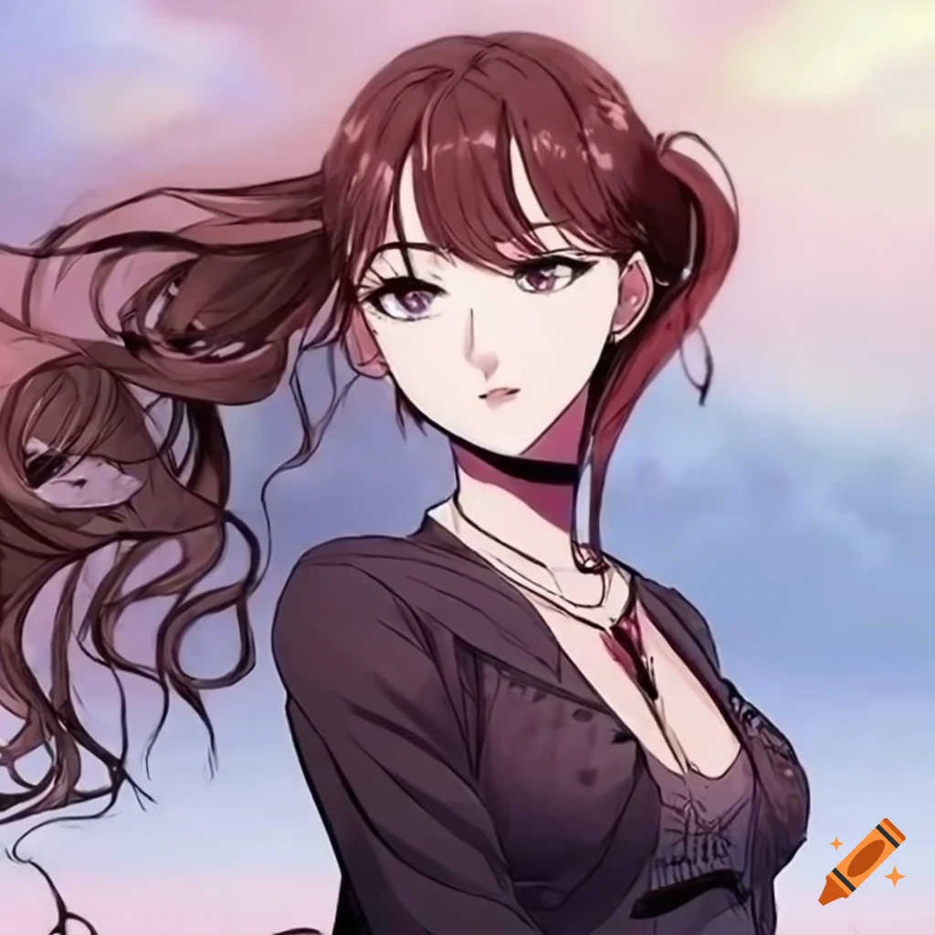 Mesmerizing female protagonist in a manhwa on Craiyon