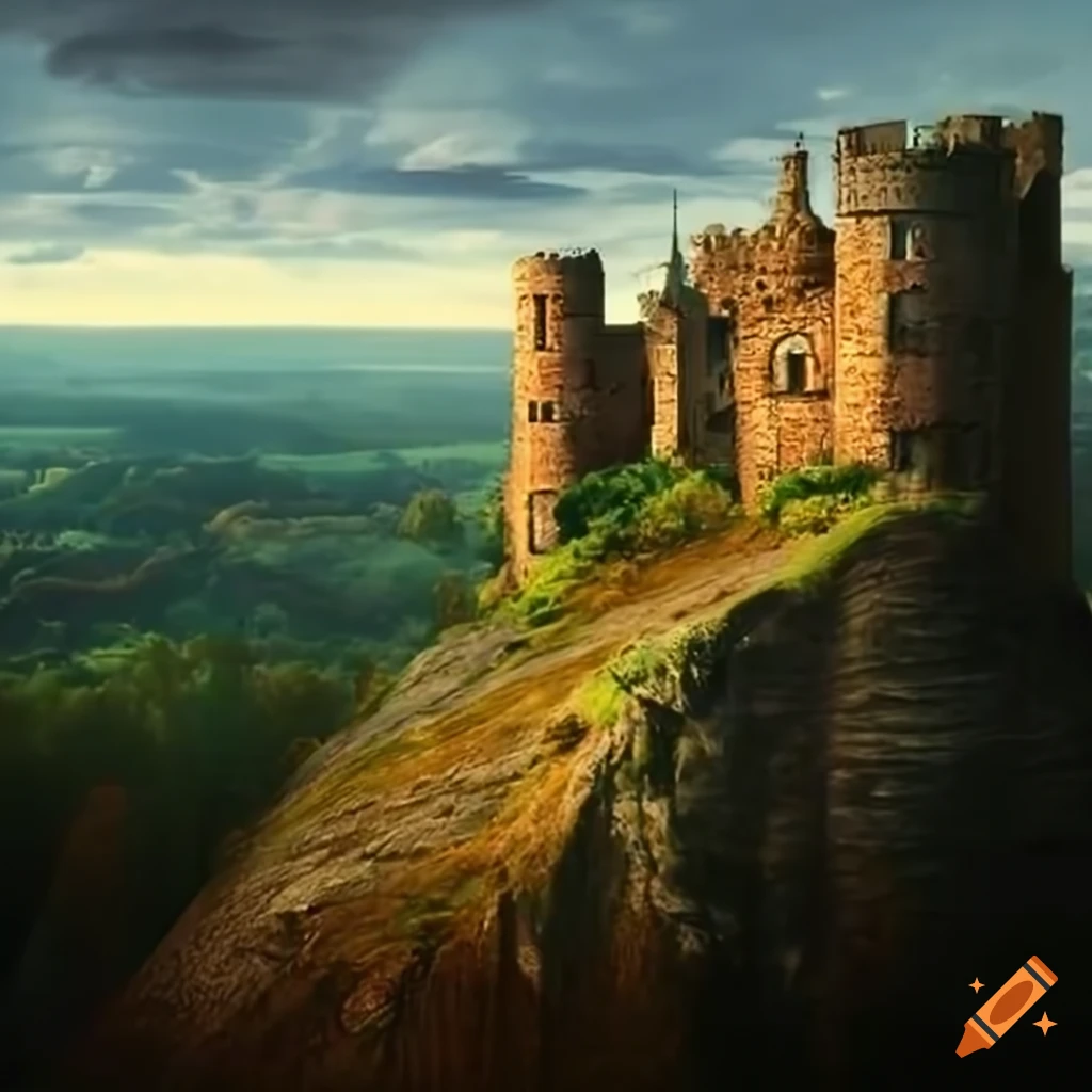 Image of a medieval castle in a small town on Craiyon