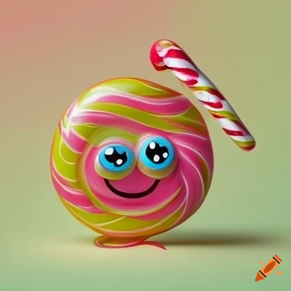 Smiling candy with a happy face on Craiyon