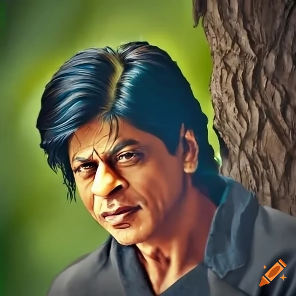 Shahrukh khan sitting in a tree on Craiyon