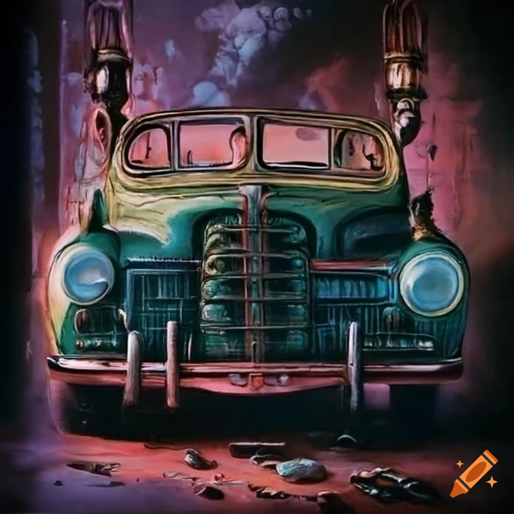 Surreal painting of a colorful oldtimer car on Craiyon Surreal painting of a colorful oldtimer car on Craiyon