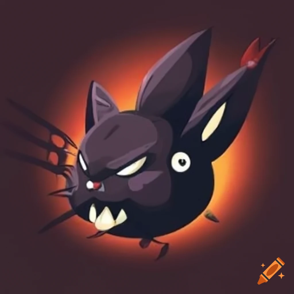 Angry black cat in pokemon style on Craiyon