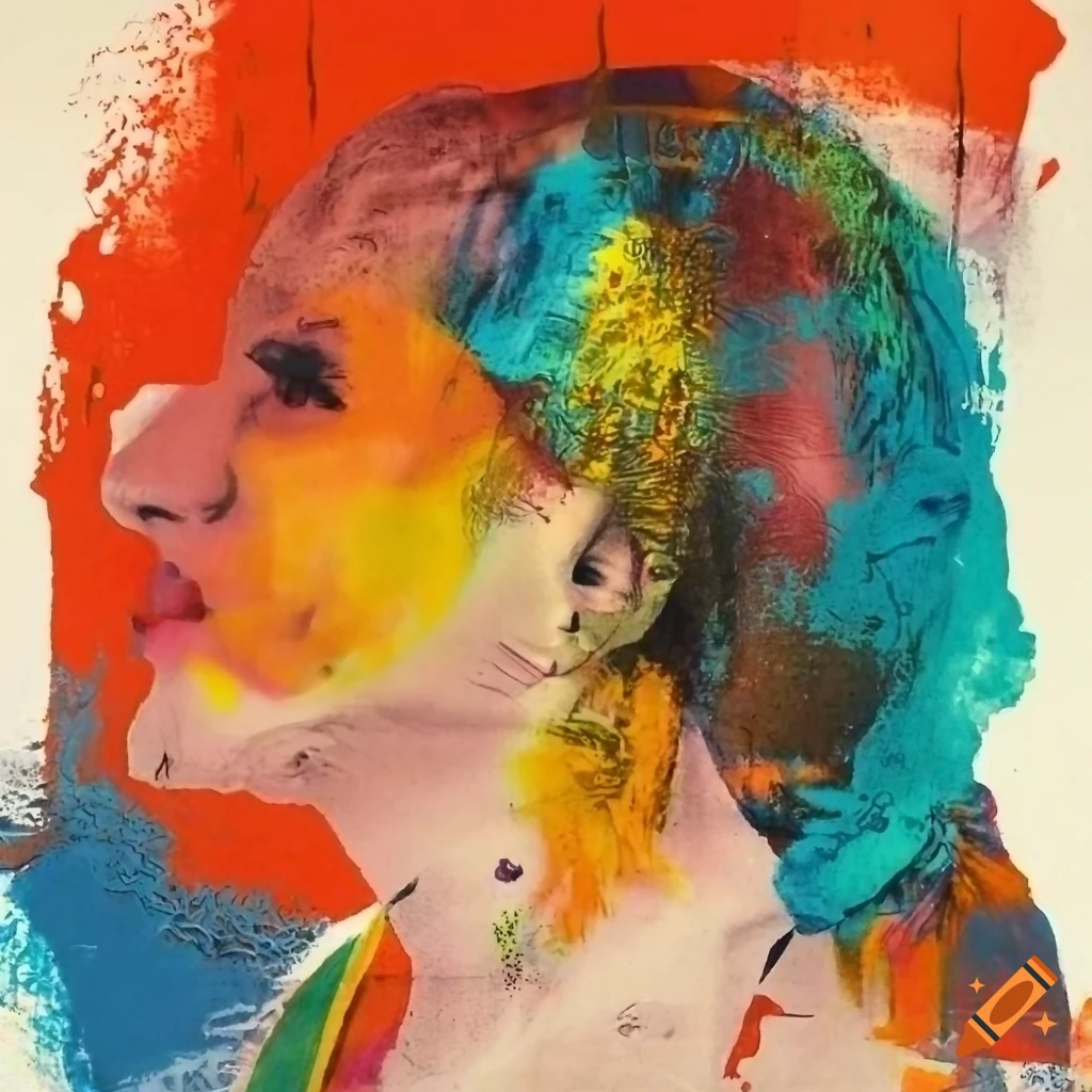 Graphic collage in the style of Robert Rauschenburg on Craiyon