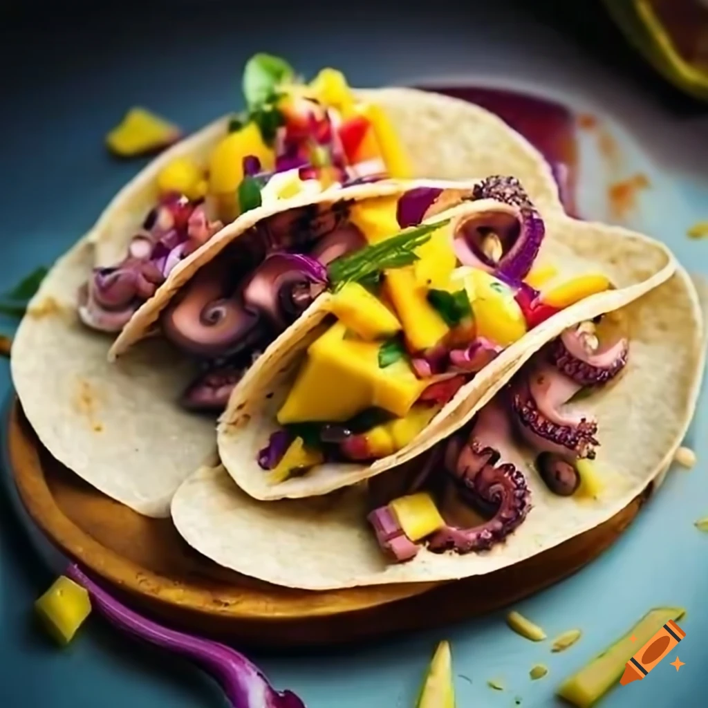Mouthwatering octopus tacos with mango salsa