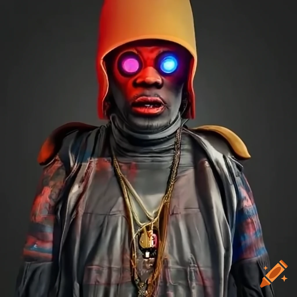 Rapper gang in a dark mystical forest on Craiyon