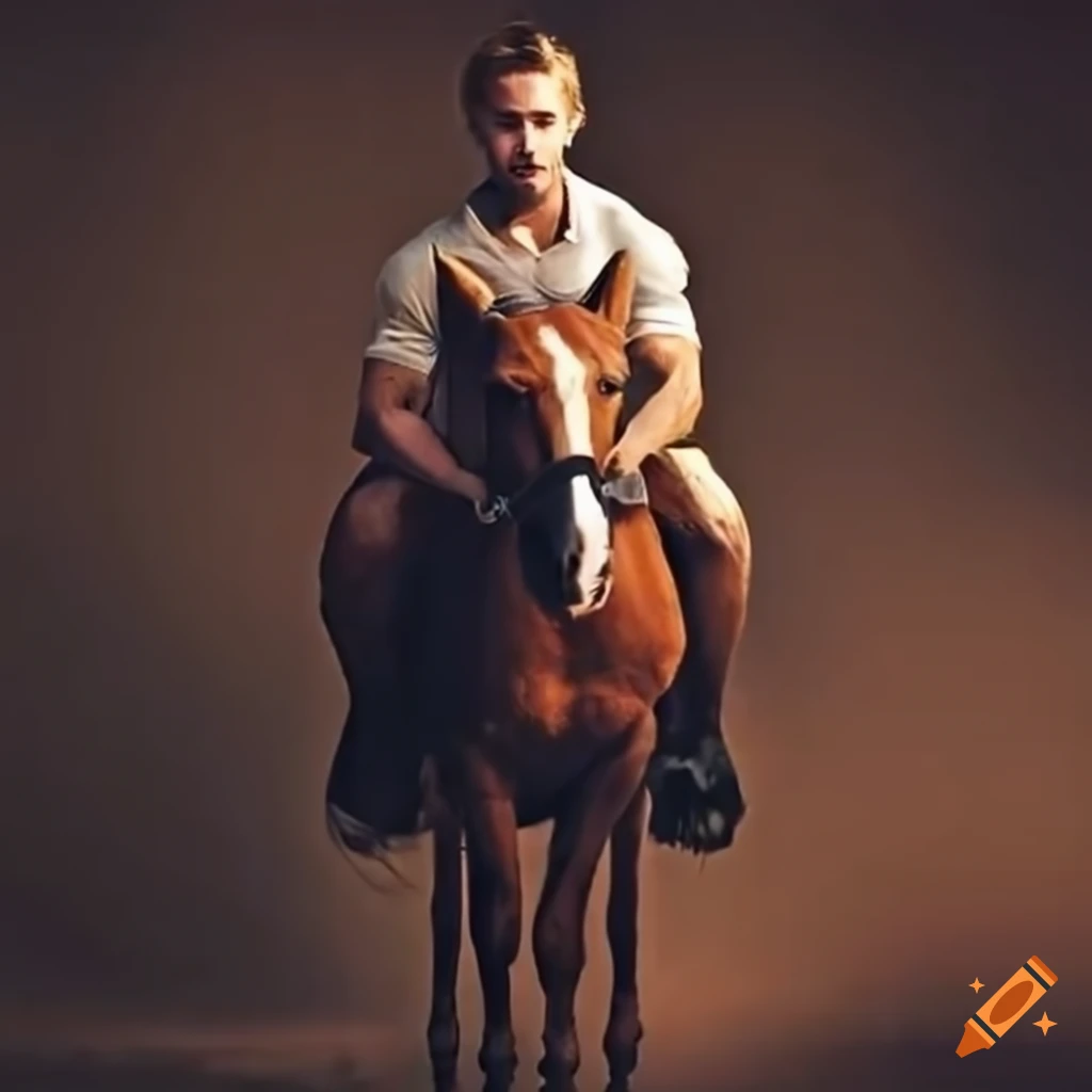 Ryan gosling on a horse on Craiyon