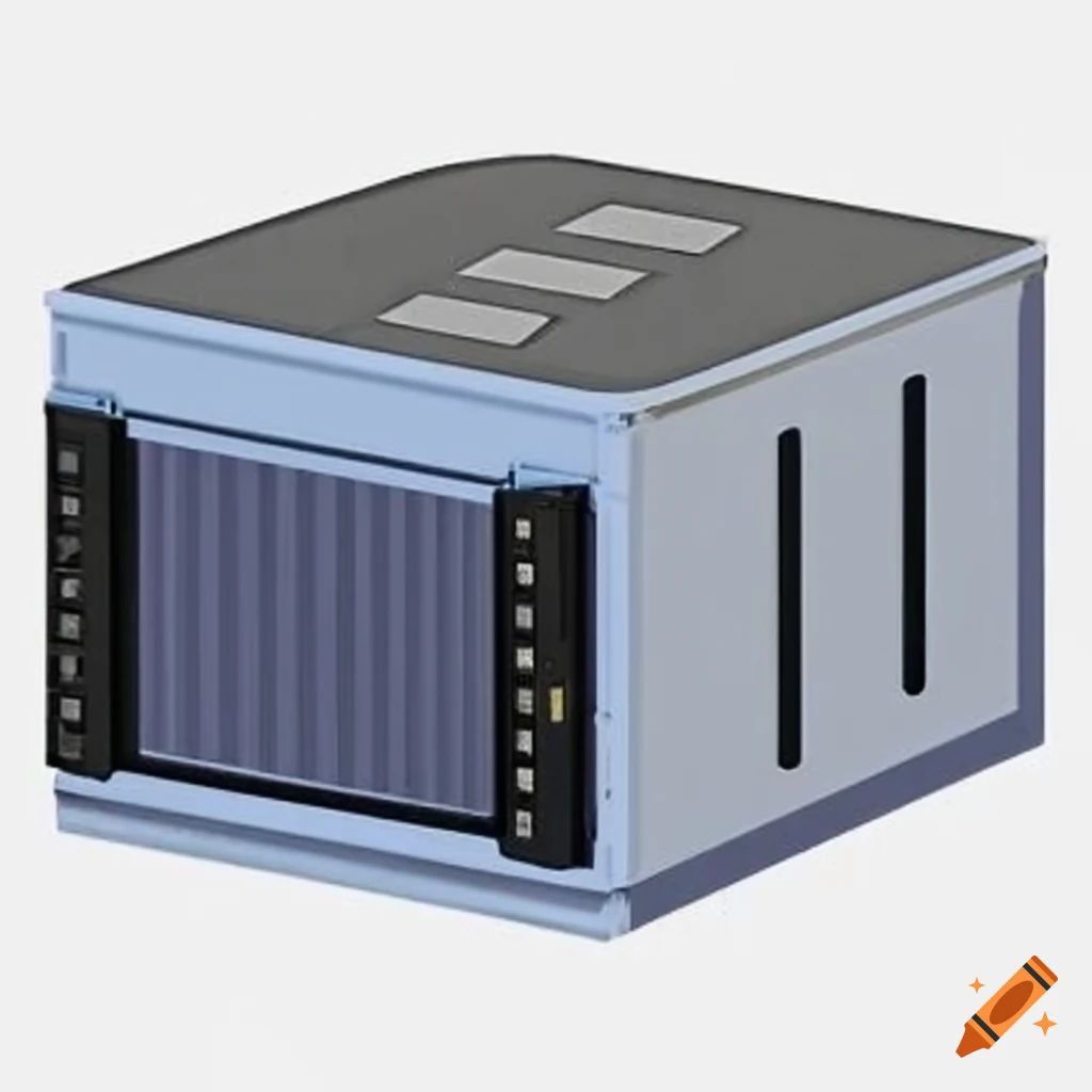 Futuristic retro themed floppy disk storage device on Craiyon
