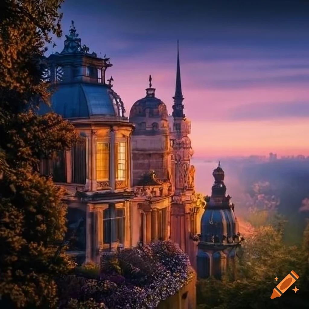 Beautiful garden house with crystal windows on Craiyon