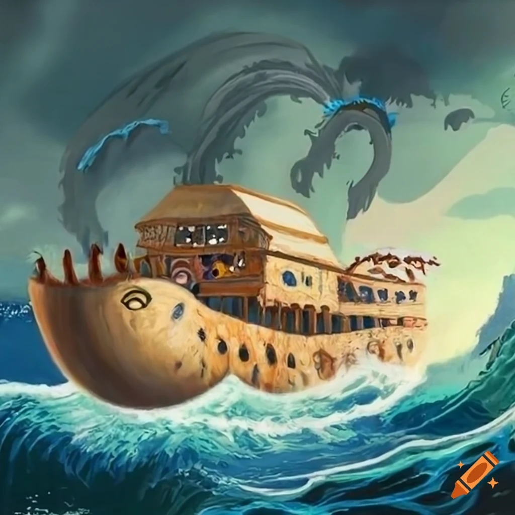 Depiction of noah's ark on Craiyon