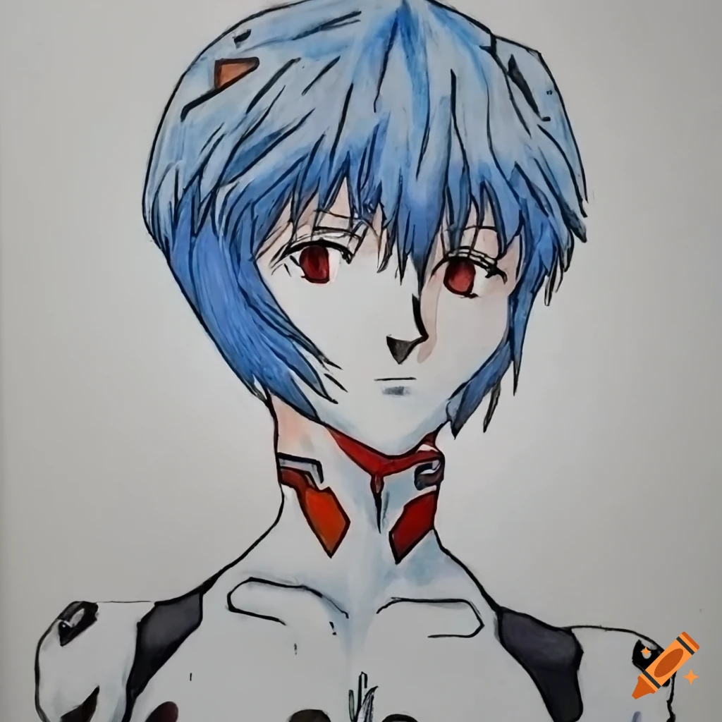 Portrait of rei ayanami from neon genesis evangelion