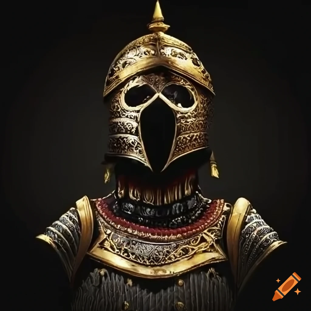 Giant octopus monster tentacles in golden plate armor on Craiyon