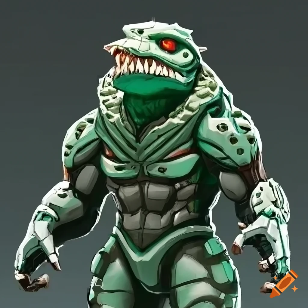 Image of a black snapping turtle kaiju cyborg on Craiyon