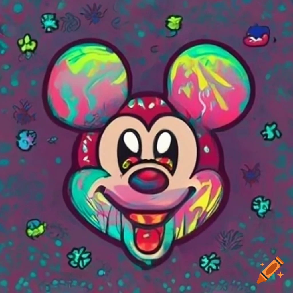Artistic depiction of a 1920s style demonic mickey mouse on Craiyon