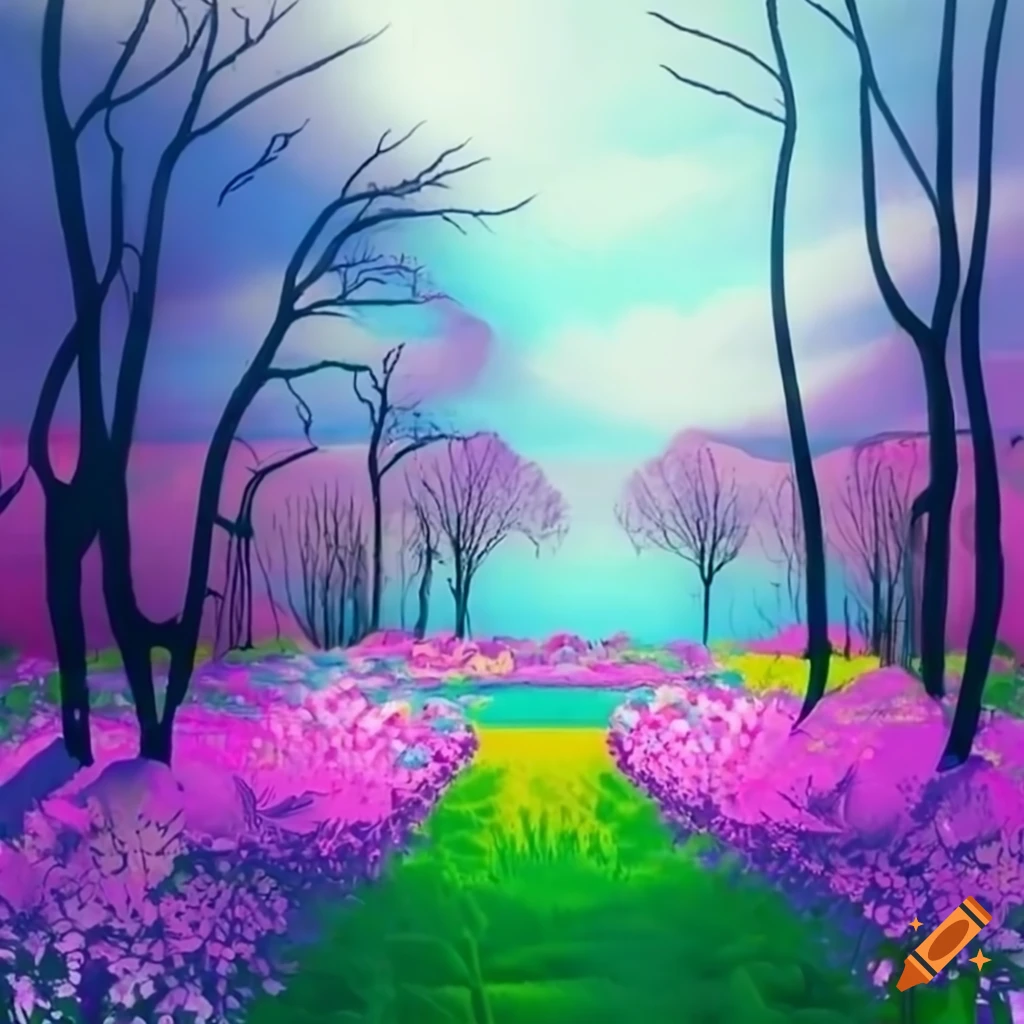 Spring landscape on Craiyon