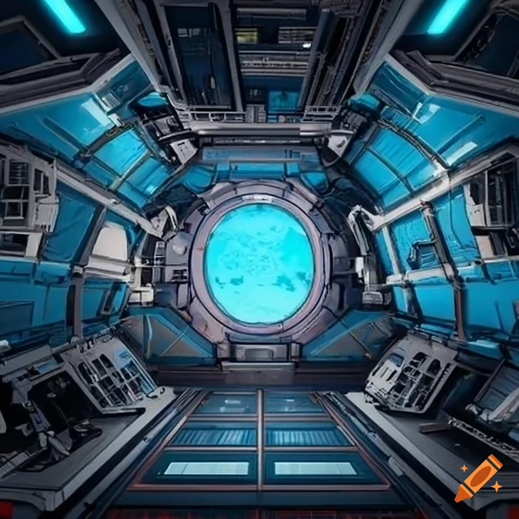 Engineering room of a space ship