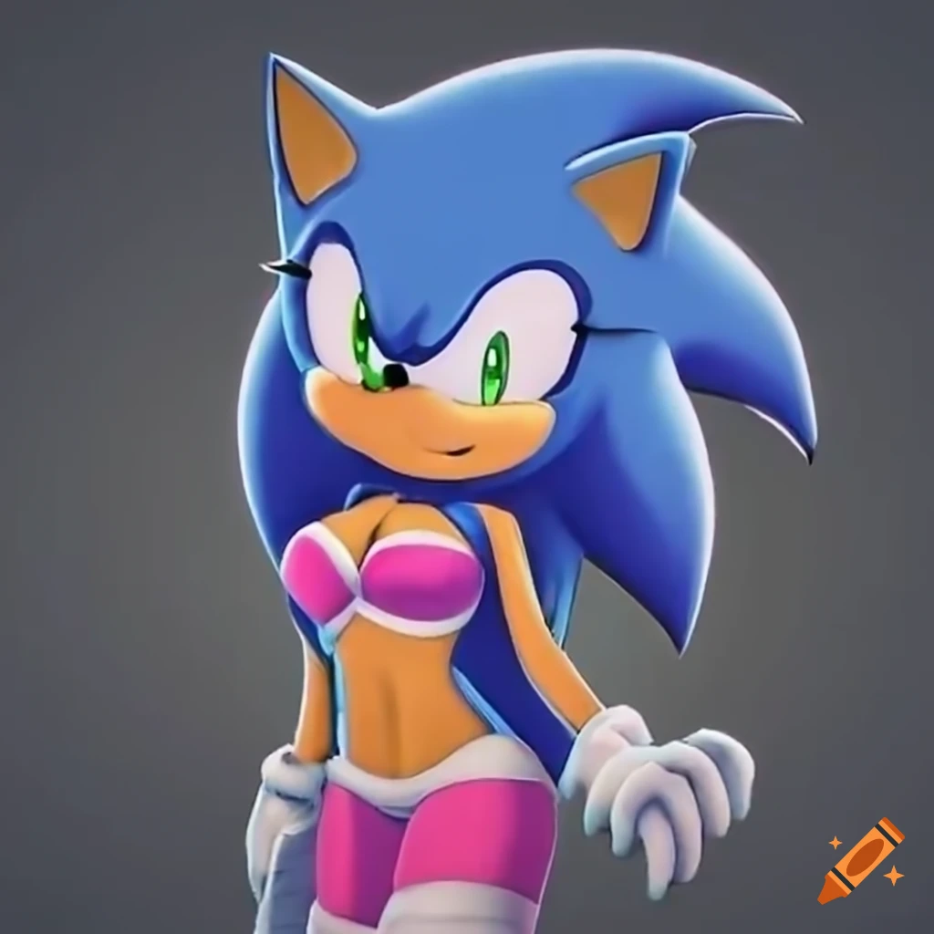 Artwork of female Sonic the Hedgehog and Rouge on Craiyon