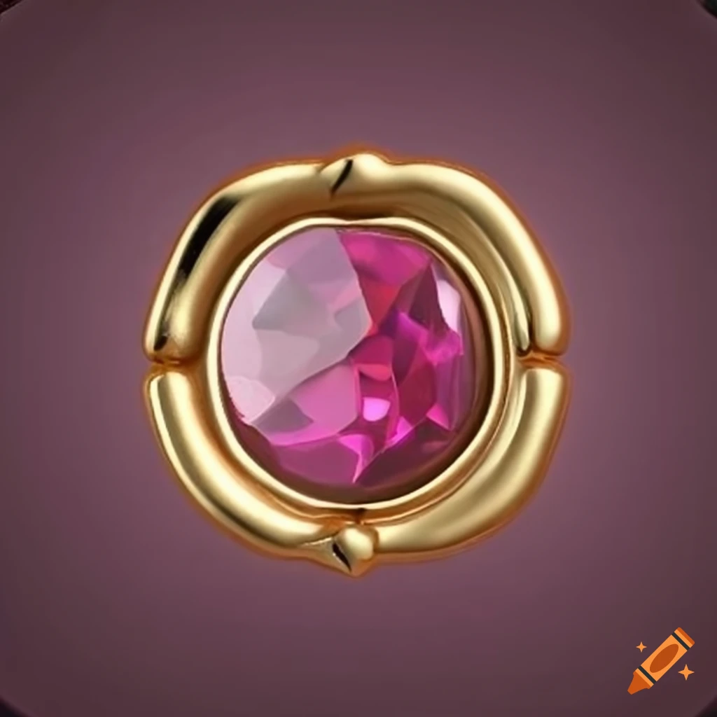 Gold earring with a tiny ruby gemstone on Craiyon