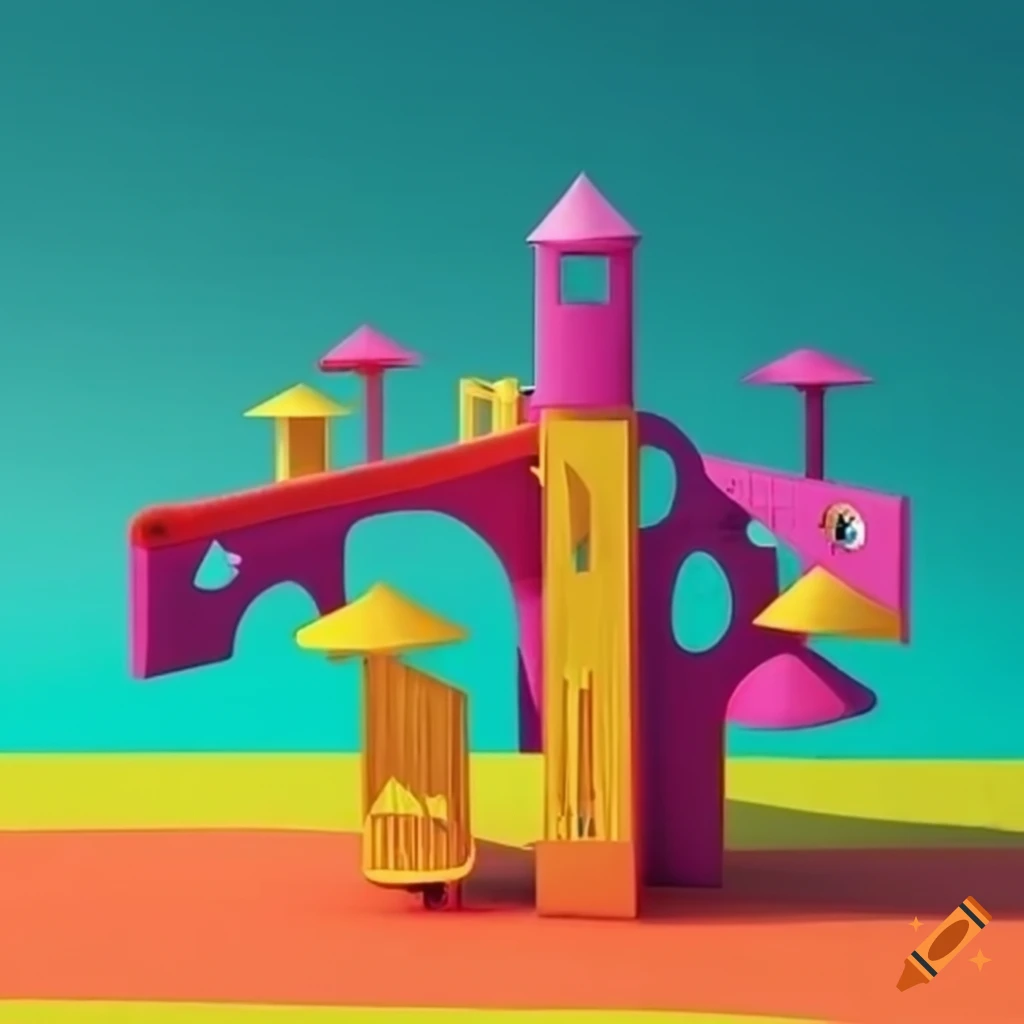 Colorful and funny playground structures