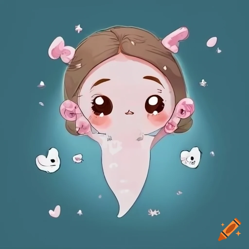 Cute baby ghost in a white sheet