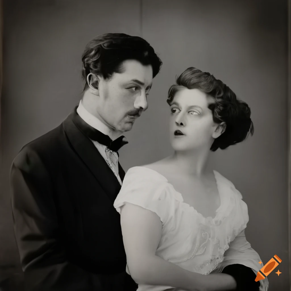 Vintage couple in belle epoque style on Craiyon