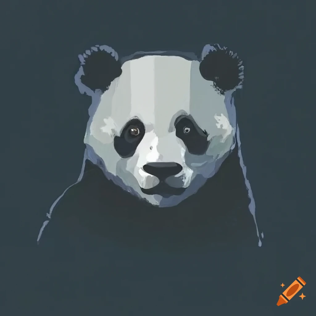 Dark artwork of a panda with a hacker vibe on Craiyon
