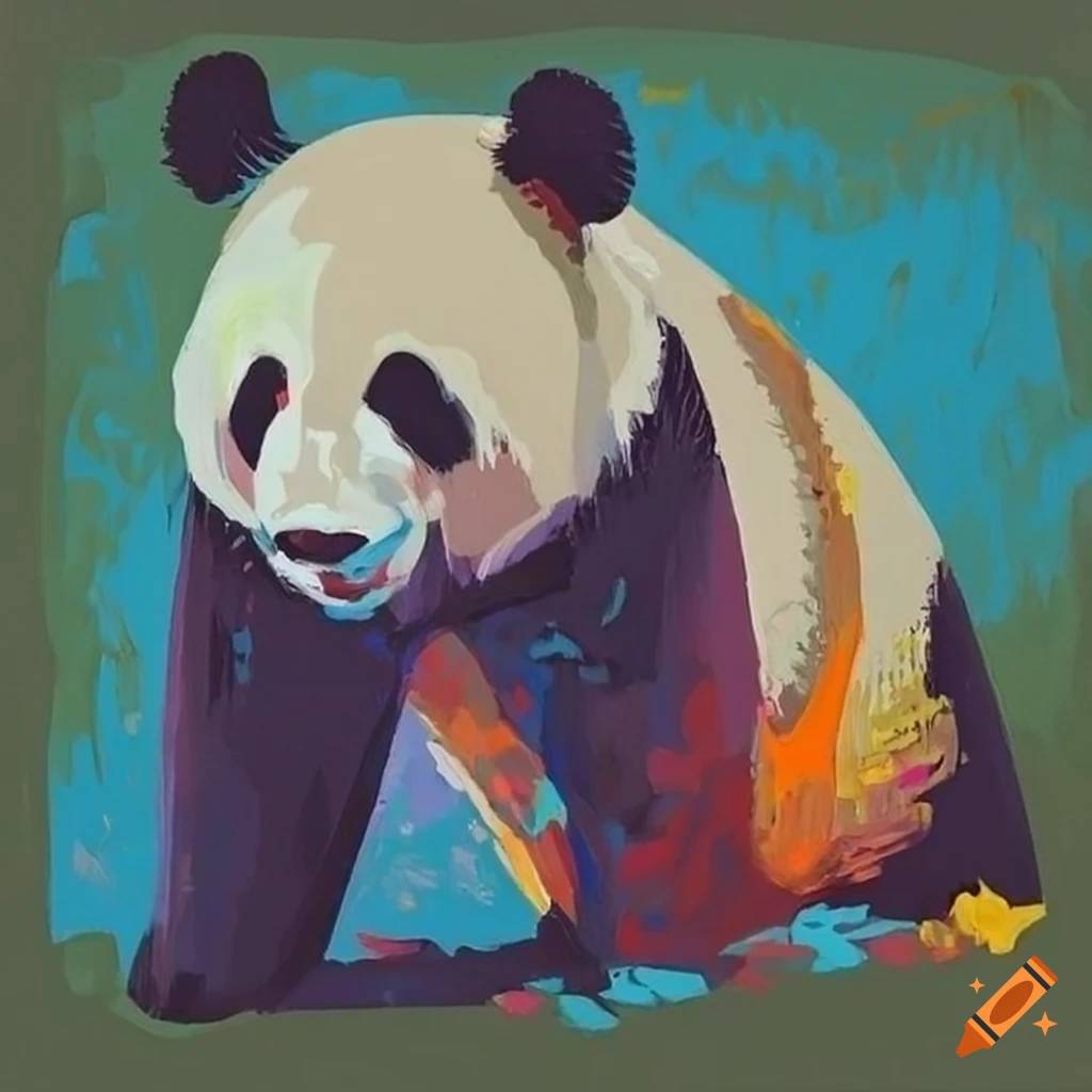 Cool panda head in watercolor style on Craiyon