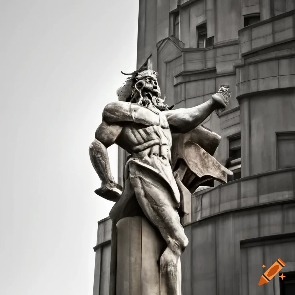 Brutalist architecture statue of odin on Craiyon