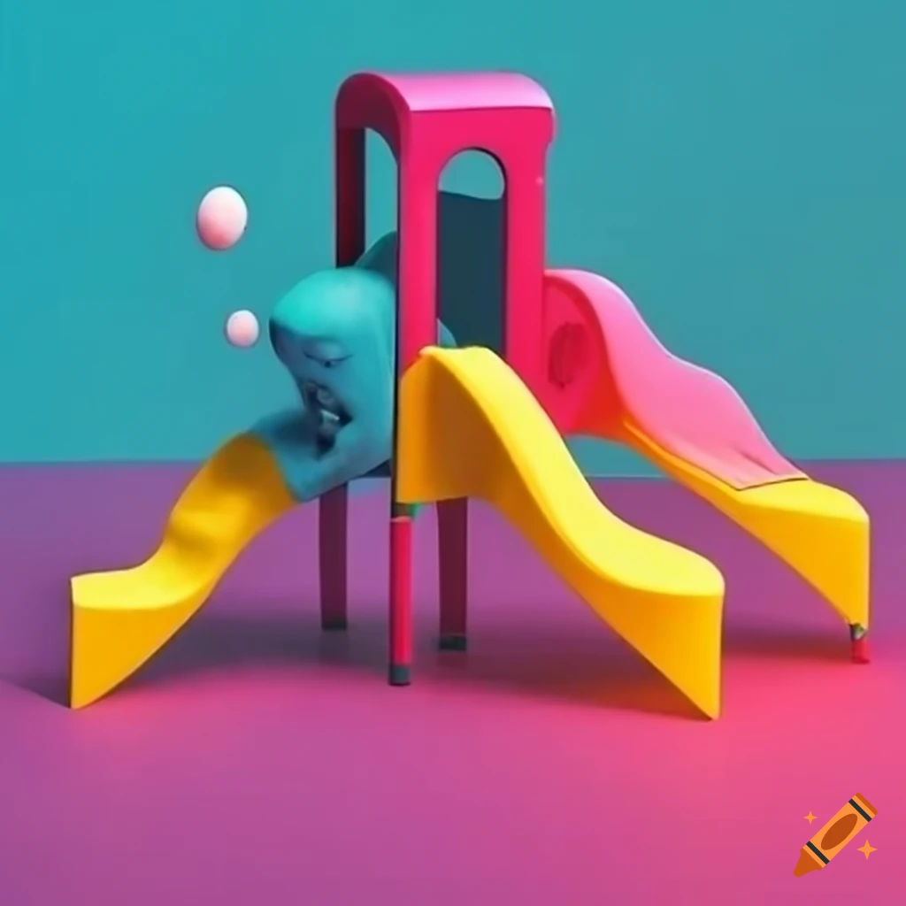Surreal and colorful playground on Craiyon